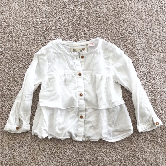 Zara | Shirts & Tops | Zara Girls White Blouse | Poshmark